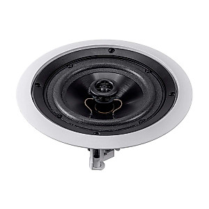 Monoprice 2-Way Polypropylene Ceiling Speakers - 6.5 Inch, Pair, With Paintable Grille - Aria Series