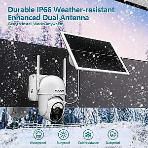 SOLIOM 3G/4G LTE Cellular Solar Security Cameras with SIM Card,Wireless Outdoor Battery Powered Camera Pan Tilt 355°View with 1080p Night Vision,No WiFi,Spotlight PIR Motion Sensor, S40