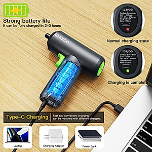 OUTLET Electric Screwdriver Set Rechargeable, 3.6V Cordless Power Screwdriver Kit with LED Lights, 20 Pcs, USB Cable, Case, Gadgets Tools for Men DIY, Unique Gifts for Men Women