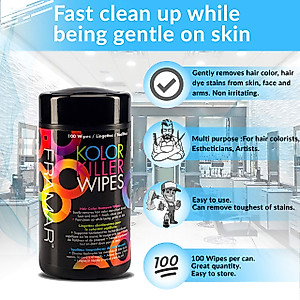 Framar Kolor Killer Wipes – Hair Dye Remover, Hair Color Remover – Wipes Dispenser of 100