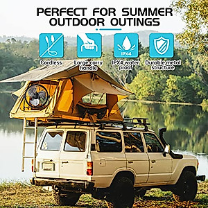 C cuculu Rechargeable Battery Operated Fan, 15000mAh Battery Powered Fan 12'' Cordless Fan with Metal Blade, High Velocity Portable Fan for Garage, Backyard, Camping, Travel.