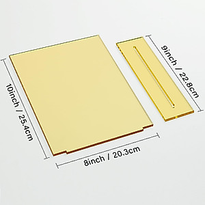 JINMURY 8x10 Inch Gold Acrylic Sign with Stand | 5 Pack Blank Acrylic Table Signs and Base for DIY Wedding Table Numbers, Wedding Signage, Events& Parties