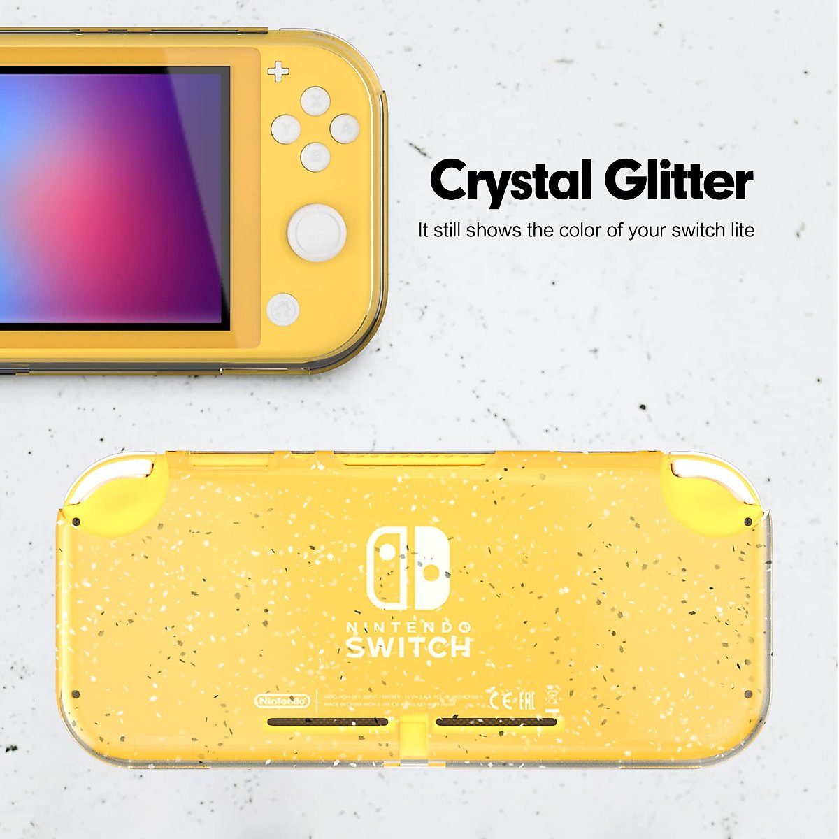 Switch lite Protective Case, Switch lite Clear Glitter Case, Shiny Sparkly Switch Lite TPU Cover - 1 Pack