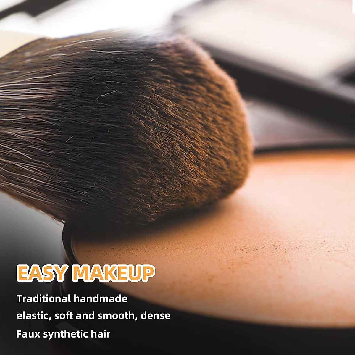 Pimoys 9PCS Travel Makeup Brushes Set, Mini Make Up Brushes with Case Portable Synthetic Brushes for Foundation Blush Powder Eye Shadow Cosmetics