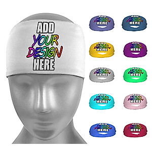 Personalized Sport Headband Hairband for Men Comfortable Nonslip Hair Sweat Bands Headbands Sweatband for Gym Running Basketball Yoga Fitness Exercise, White