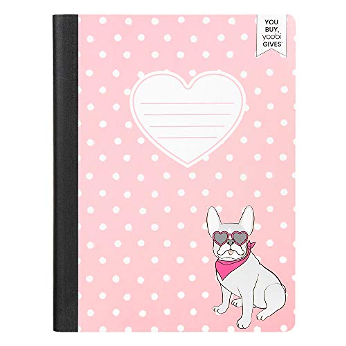 Yoobi Composition Notebook Set - 3 Pack of Composition Notebooks, 100 Sheets Each, Kids Notebooks College Ruled - Rainbow, Frenchie Polka Dot, Pando Unicorn Notebooks - 7.5" x 9.75", 3 Pack