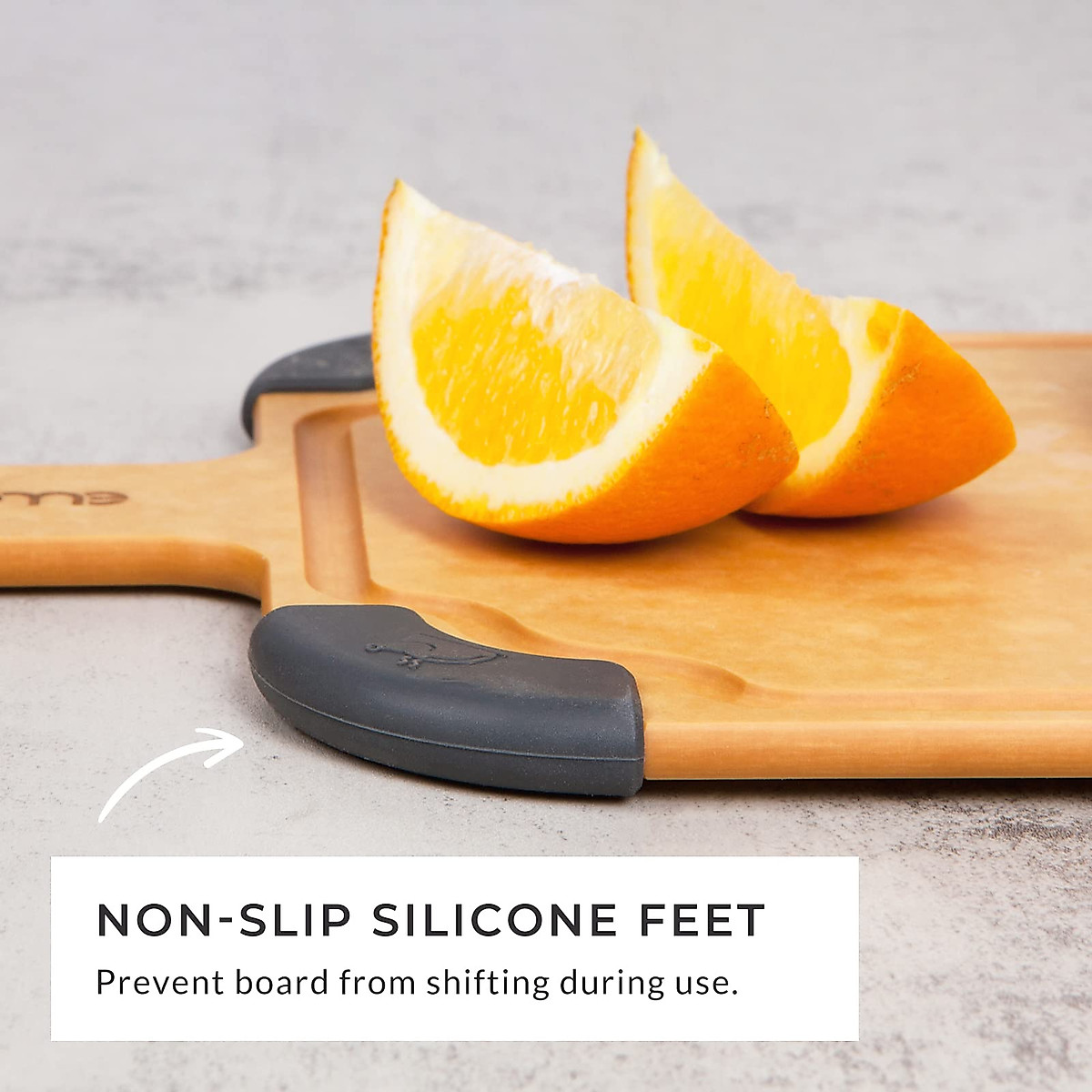 Elihome Paddle Series 2-in-1 Bundle, Wood Fiber Cutting Board & Serve Board with Handle, Knife Freindly, Dishwasher Safe, Non slip, Juice Groove, Reversible, 13" X 7" Medium & 18" x 7" Large