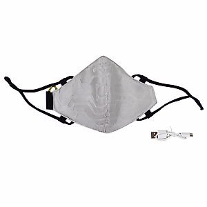 nezababy LED Cool Face Mask Anime Light Up Mask, Voice Activated USB Rechargeable Smart Mask for Halloween Party Christmas Carnival (White), 15 * 23cm