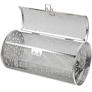 SHERCHPRY Rotisserie Grill Roaster Drum, Air Fryer Oven Basket, Stainless Steel Oven Rack, Rotisserie Basket for Peanut Dried Nut Coffee Beans BBQ