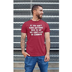 If You Don't Have Anything Nice to Say Funny T-Shirt, Cute Joke T Shirt Gifts for Men Heather Navy Medium