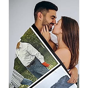 Custom Blanket with Picture, Personalized Blanket Using My Own Photos Text Collage Blanket, Super Soft Flannel Customized Throw Blanket, Family, Friends, Besties, BBF, Birthday