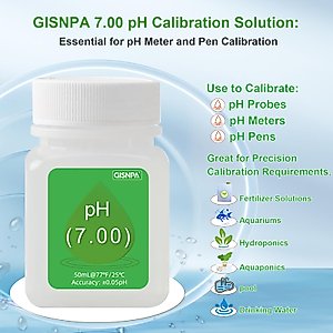 pH Meter Calibration Solution Kit (pH 4.00, 7.00 & 10.01), 3 Bottles 50ml pH Calibration Buffer Solution and 30 ml KCL pH Protective Solution for All pH Meters
