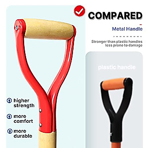 VNIMTI Garden Fork,4-Tine Spading Fork,Compost Fork,Steel Digging Fork,45Inch,Steel Y-Grip,Wooden Handel