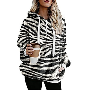 Womens Tops Round Neck Causal Long Sleeve Sweatshirt Pullovers Loose Soft Color Block Striped T Shirts Tunic Blouse(White , Large)