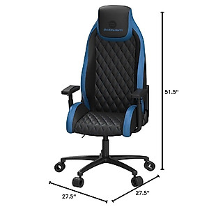 Atlantic Dardashti Gaming/Executive Chair –Molded Cold-Cure Foam, ANSI/BIFMA X5.1 Tested, Class-4 Heavy-Duty Gas Piston, 350 lbs. Weight Load, 8-Way Arm Rests, PN 78050355 – Black with Cobalt Blue