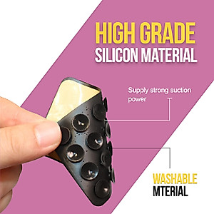 Suction Pal 2.0 - Pack of 2 Silicone Suction Non Slip Adhesive Mount Compatible with iPhone and Android (Pink)