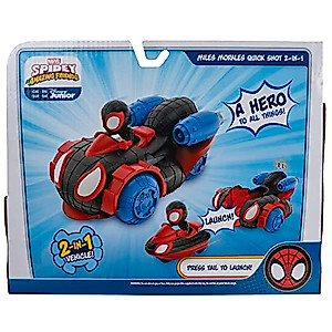 Marvel Spidey and His Amazing Friends Quick Shot Vehicle (Miles Morales: Spider-Man) - Quick Shot 2-in-1 Vehicle
