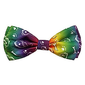 H&K Bow Tie for Pets | Bone-Dana Multi (Small) | Velcro Bow Tie Collar Attachment | Fun Bow Ties for Dogs & Cats | Cute, Comfortable, and Durable | Huxley & Kent Bow Tie