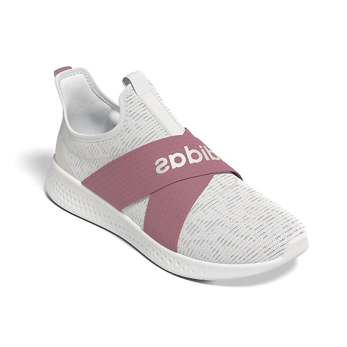 adidas Women's Puremotion Adapt Sneaker, White/Pink Strata/Zero Metallic, 9