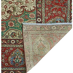 Noori Rug - Premium & Luxury Imported - Handmade Vintage Distressed Jayvee Rug - Red - Navy, 9'6" x 12'10" - Living Room - Dining Room - Bedroom