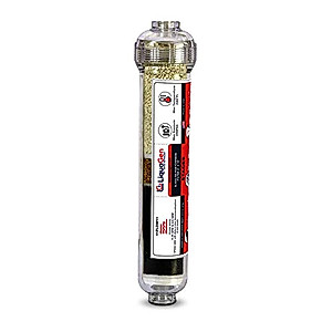3 Stage - LiquaGen Inline Alkaline/KDF/Carbon Mineral Drinking Water Filter | 2" x 10" | Reverse Osmosis Mineral Home Water Filter | Will Help Restore Body's pH Level and Remineralization of Important Nutrients