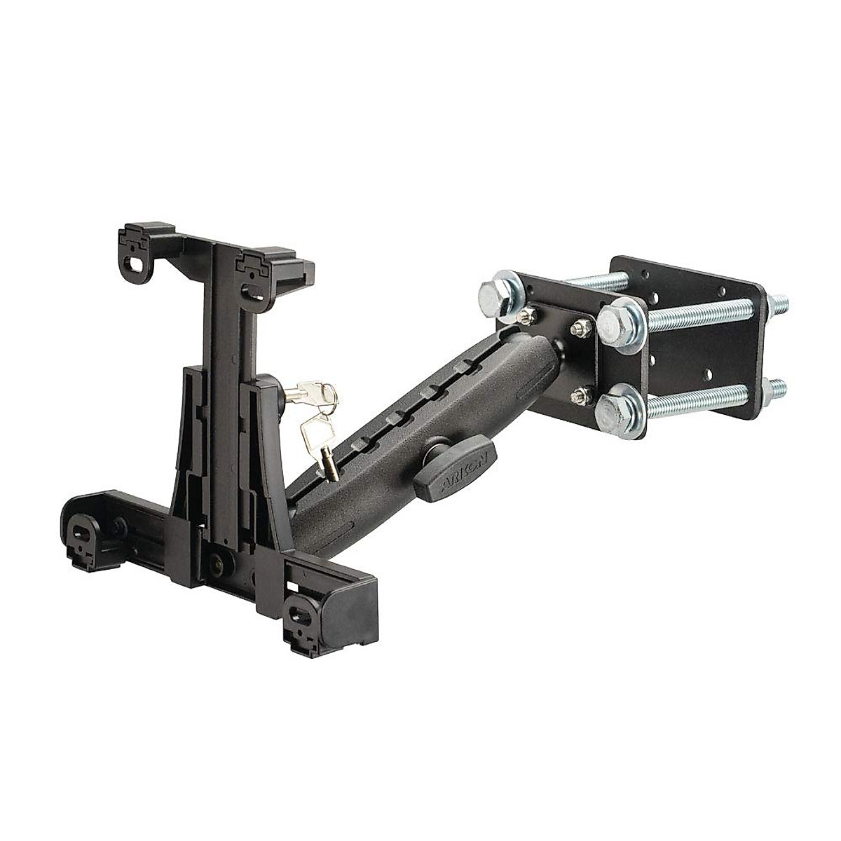 ARKON Mounts - Forklift Tablet Mount with Front Guard Mount | Tablet Mount for Forklift | Locking Holder with Keys & Security Hardware | Compatible with Ipad, Samsung, and More