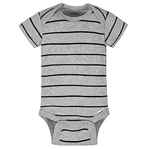 Onesies Brand Baby Boy's 8-Pack Short Sleeve Mix & Match Bodysuits, Grey Hungry, 6-9 Months
