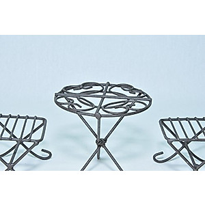 G & F Products MiniGardenn 10021 Fairy Garden Miniature Mini Dollhouse Bistro Set, Rustic