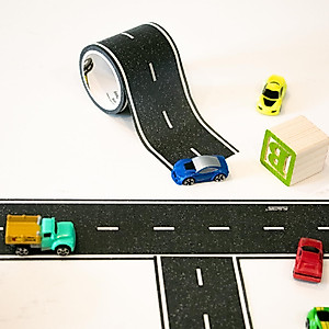 PlayTape Road Tape for Toy Cars - Sticks to Flat Surfaces, No Residue; 2 inch Wide x 30 ft Black Road