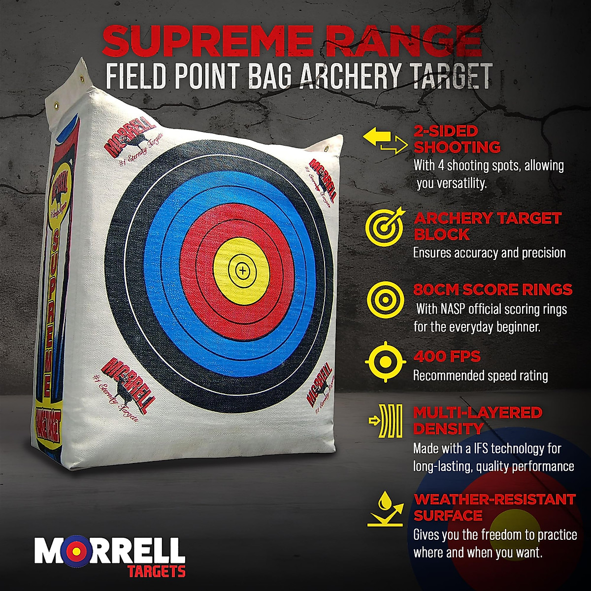 Morrell Weatherproof Supreme Range Field Point Archery Bag Target, White