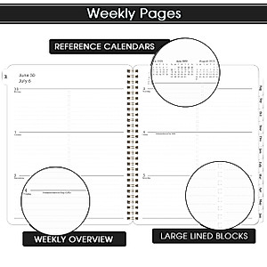 Planner 2023-2024 - Academic Planner 2023-2024 from Jul.2023 - Jun.2024, 2023-2024 Planner Weekly & Monthly with Tabs, 8" x 10", Flexible Cover, Thick Paper, Twin-Wire Binding, Perfect Daily Organizer - Black