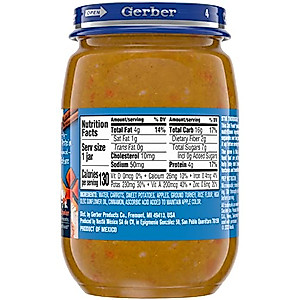 Gerber Mealtime for Baby 3rd Foods Baby Food Jar, Harvest Turkey Dinner, Advanced Texture with No Artificial Flavors or Colors, 6 OZ Glass Jar (Pack of 12)