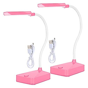 WNSC 3 Color LED Desk Lamp, Gooseneck Desk Lamp, Practical Beautiful Color Modes with USB Charging 5 Brightness Levels for Desk Bedside