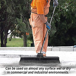 MASTERTOP 24 Inches Push Broom Outdoor, Multi-Surface Outdoor Brooms, Heavy Duty Floor Scrub Brush with Stiff Bristles for Cleaning Patio Garage Deck Yard Patio