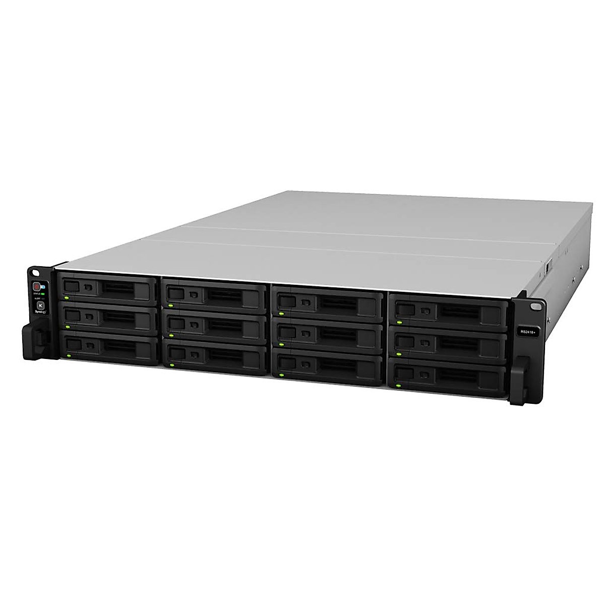 Synology RackStation RS2418+ NAS Server Bundle with Rail Kit, Intel Atom C3538 Quad-Core, 8GB DDR4, 24TB SATA HDD, Synology DSM Software