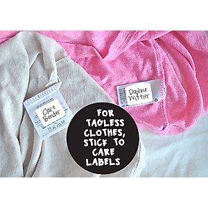 Clothing Labels, Name Labels for Masks, Washer and Dryer Safe, No Iron, Kids Labels for Daycare, Nursing Home Labels, Washable, Write-On, Made in The USA