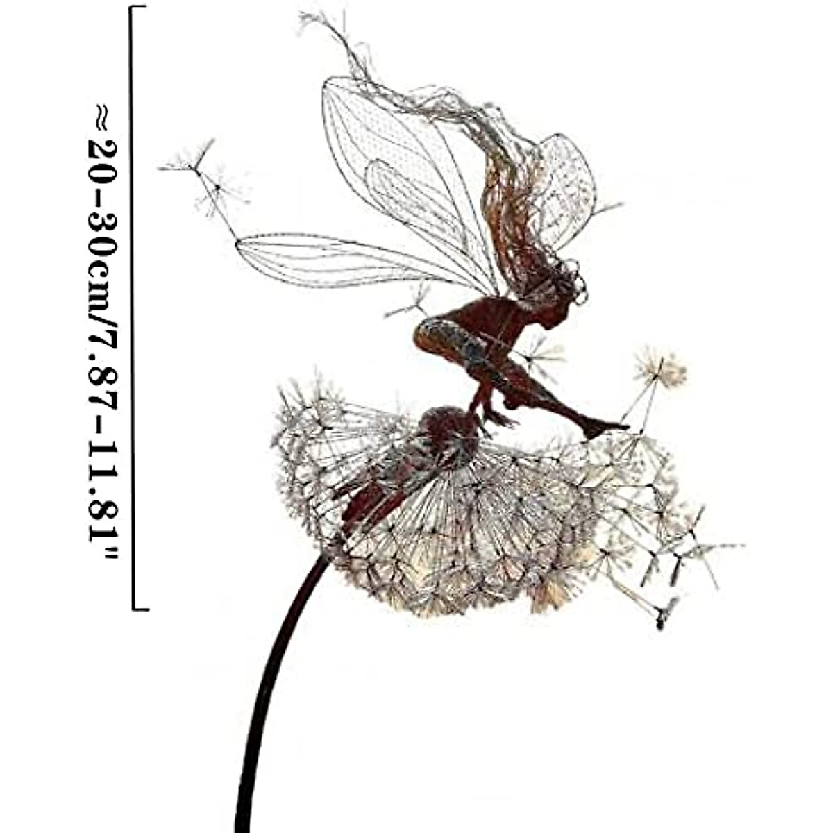 Tiyazxw Fairies Dandelions Garden Stainless Steel Fairy Ornaments, Garden Sculptures and Statues Flying Fairy Sculptures Yard Art Ornaments, Dancing Fairy Dandelion Garden Decoration, Feel love and ho