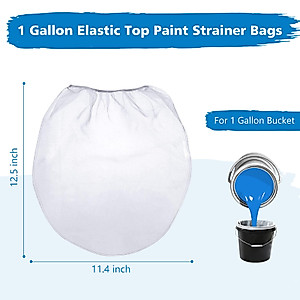 Xsourcer Paint Strainer Bags, 12 Pieces 1 Gallon White Fine Mesh Filter Bag, Bucket Elastic Opening Strainer Bags Hydroponic Paint Filter Bag for Paint Gardening