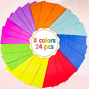 Yasashii 24PCS Kraft Gift Bags, 8 Colored Small Paper Treat Bags Party Favor Bags goodie bags For Birthday, Christmas, Party, Wedding, Baby Shower, Gifts, Lunch, Sweets, Goodies …