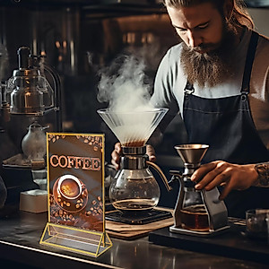 GPYG 6 Pack 5x7 Acrylic Sign Holder, Double Side Clear Sign Holders Picture Photo Frames, Menu Flyer Document Paper Display Stand for Office, Store, Table Number Holders for Wedding Party