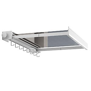 Hympuae Retractable Drying Rack With Net, Laundry Drying Tray Rack, Wall Hanging Drying Rack,Bathroom Drying Rack With 6 Hooks,For Shoes And Socks, Underwear,Folding Clothes Rack (White)