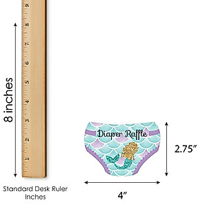 Big Dot of Happiness Let's Be Mermaids - Diaper Shaped Raffle Ticket Inserts - Baby Shower Activities - Diaper Raffle Game - Set of 24