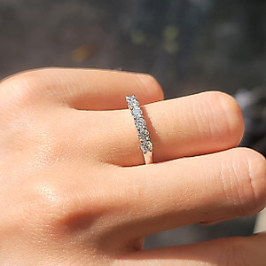 DovEggs Moissanite Wedding Band for Women Eternity Band 0.6 CTW Moissanite GHI Color Lab Grown Diamond Wedding Rings 14K Gold QUALITY Sterling Silver(5)