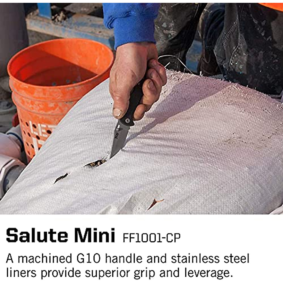 SOG Salute Mini Tactical Knife- EDC Folding Pocket Knife with 3.1 Inch Blade, Adjustable Thumb Stud and Low Carry Bayonet Clip, Bead Blasted (FF1001-CP)