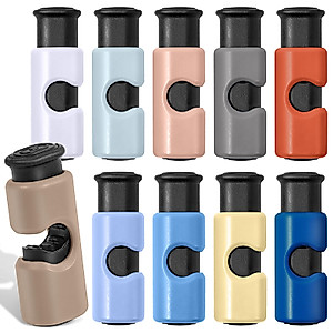 Valuckee 10 Pack Squeeze and Lock Bread Bag Clips, Bread Clips Resuable, Bag Clips for Food Storage, Sturdy Bread Cilp, Heavy Plastic, Handy Bag Cinch, Easy to Use with Bread Bag Closures, 10 Colors