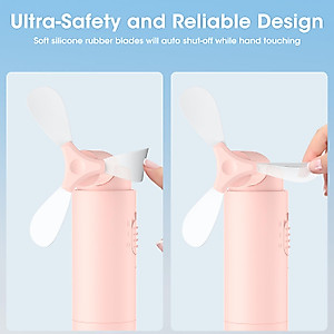 OLV Handheld Mini Fan Portable Rechargeable 3000mAh USB Battery Powered 22+Hrs Runtime Small Hand Held Fan Foldable Pocket Personal Fan Gifts for Women Girls Men Office,Travel,Outdoor - Pink