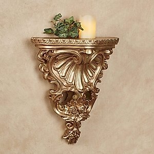 Touch of Class Ornate Classic Joelle Acanthus Leaf Wall Shelf - Resin - Antique Gold - Vintage Shelving - Decorative Shelves for Bedroom, Living Room, Hallway, Entryway, Office
