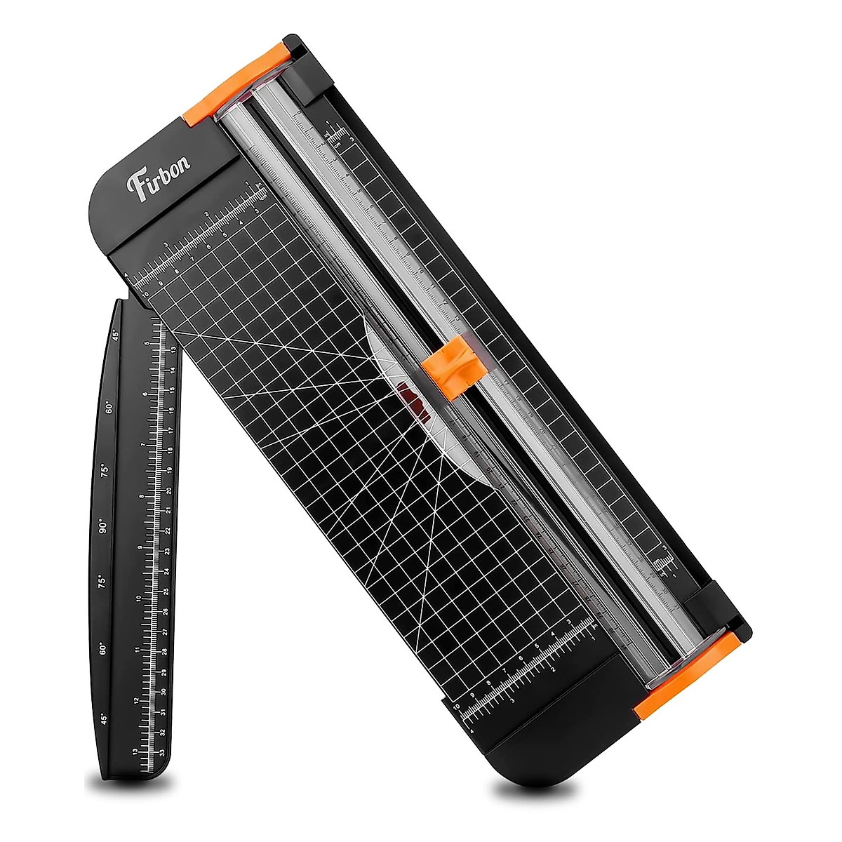 Firbon A4 Paper Cutter 12 Inch Titanium Paper Trimmer Scrapbooking Tool with Automatic Security Safeguard and Side Ruler for Craft Paper, Coupon, Label and Cardstock (Black)