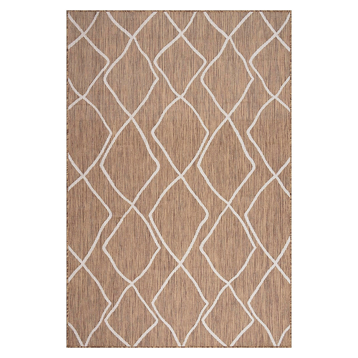 Adiva Rugs Outdoor Indoor Area Rug, Weather Resistant, Easy to Clean, Stain Resistant Floor Mat for Dining Room, Backyard, Deck, Patio (WOODEN, 5' x 7')