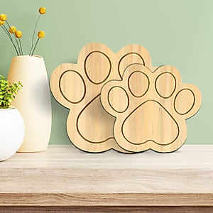 2 Pcs Paw Decorative Cutting Board Wood Serving Board Paw Shaped Wooden Cutting Board Dog Paw Wood Board Wood Charcuterie Boards Decorative Wood Tray for Home Kitchen Decor